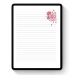 Free Floral Lined note Printable: Elegant Stationery for Journaling ...